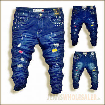 Buy Warrior Men's Designer Ripped Jeanss Online at jeanswholesaler.in