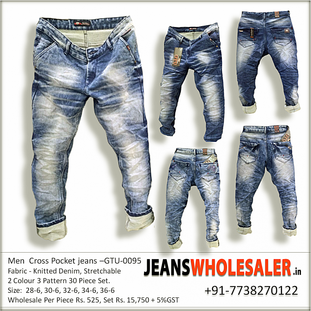 Buy B2b Men Cross pockets Denim Jeans wholesale Rs. 525 in India